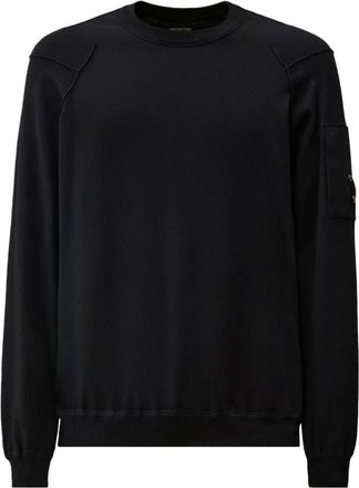 C.P. Company C.p. Company, Homme, Pulls, Bleu, Taille: S Cotton Sea Island Crewneck Lens Knit