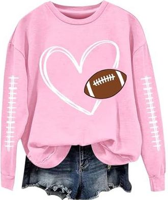 Generic Hauts dhiver pour femmes - Sweat &agrave; imprim&eacute; graphique britannique - Haut surdimensionn&eacute; &agrave; col rond - Manches longues - Automne - Hiver - D&eacute;contract&eacute; - 