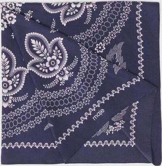 Maje Quadrat 90x90 Aus Bedruckter Seide - Bandana Marine Print - Maje