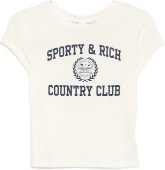 Sporty & Rich Femme, Tops, Blanc, Taille: 40 FR T-Chemises