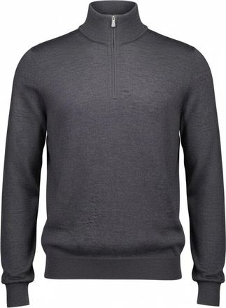 Gran Sasso Pullover mit halbem Rei&szlig;verschluss und Rollkragen - - Knitwear - Herren - Grau - 2XL