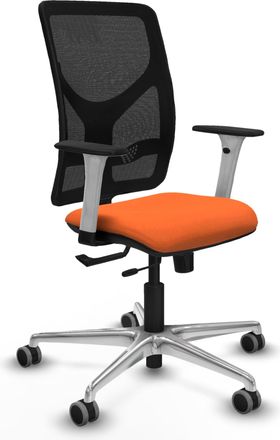 Piqueras y Crespo Schreibtischstuhl mit R&uuml;ckenlehne, R&uuml;ckenlehne und Armlehnen in Wei&szlig; und Schwarz, h&ouml;henverstellbare Lendenwirbelst&uuml;tze, ausgestattet mit Syncro/Trasla