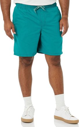 Amazon Essentials Herren Relaxed-Fit-Wandershorts mit Kordelzug, 20cm (in Übergröße erhältlich), Grünblau, XXL