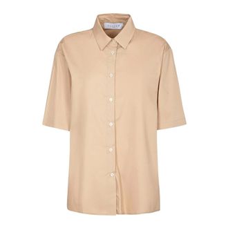 Ga&euml;lle Paris Femme, Blouses et Chemises, Beige, Taille: 38 FR Chemise oversize en coton &agrave; manches courtes