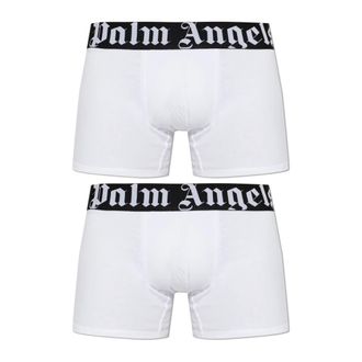 Palm Angels Homme, Sous-v&ecirc;tements, Blanc, Taille: 2XL Lot de deux boxers avec logo