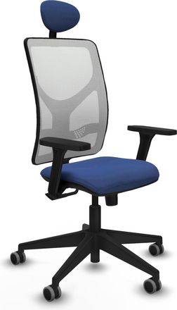 Piqueras y Crespo B&uuml;rostuhl mit Rollen, 3D-Armlehnen, h&ouml;henverstellbare Lendenwirbelst&uuml;tze und festes Kopfteil, ausgestattet mit 3 Positionen und Schneideschaum, Wei&szlig;/M