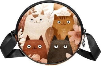 Generic Sac &agrave; bandouli&egrave;re rond pour femme, petit sac &agrave; bandouli&egrave;re avec fermeture &eacute;clair et bretelles r&eacute;glables, style d&eacute;contract&eacute; pour femmes et filles