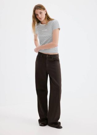 Mango T-shirt coton imprim&eacute; logo bleu marine - Femme - L - MANGO