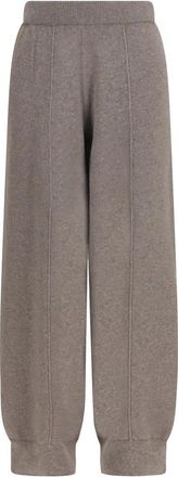 Fabiana Filippi Pantalon en maille &agrave; jambe droite - Femme - Pantalons - Gris - Taille: 38 FR