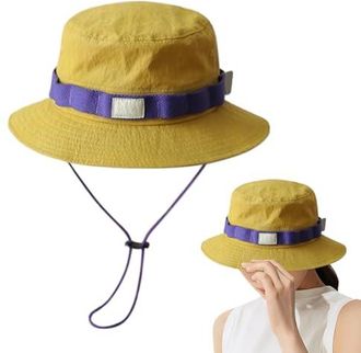 Generic Chapeau bob pliable pour femme avec mentonnière - Accessoires de vêtements pour tour de tête de 54 à 59 cm - Casque rétro pour camping, golf, randonné
