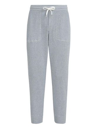 Brunello Cucinelli pantalon de jogging en maille nervur&eacute;e - Gris