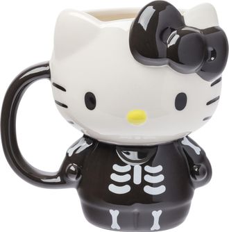 Silver Buffalo Sanrio Hello Kitty Halloween Skelett-Kost&uuml;m Keramik 3D skulptierte Tasse, 591 ml