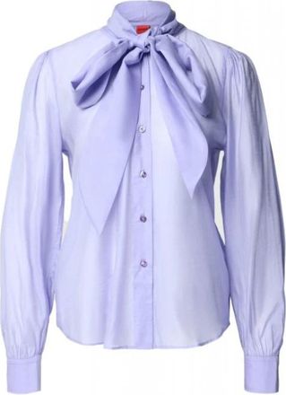 HUGO BOSS Femme, Blouses et Chemises, Violet, Taille: 42 FR Elegant Bow Bluse
