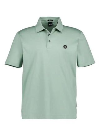 HUGO BOSS Herren Polo-Shirt gr&uuml;n Baumwoll-Jersey