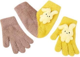 Generico Gant pour la main - Gants pour couple 22x12 cm, connexion significative | Gants &agrave; tenir avec fonctionnalit&eacute; &eacute;cran tactile au bout des doigts, gant rom