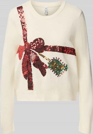 Only Pullover mit weihnachtlichem Santa-Motiv