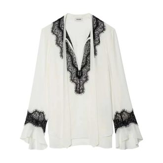 Zadig&Voltaire Tuan CDC Spitzenbluse - - Blouses & Shirts - Damen - Wei&szlig; - S