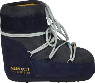 Moon Boot Stiefel - Moonboot Per Guest In Residence Icon Low Suede Bea - Gr. 36_38 - in Blau - f&uuml;r Damen