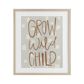 Stupell Industries Katie Griggs Grow Wild Child Blumen grau gerahmter Druck unter Glas, Design von Katie Griggs, 53,3 x 43,2 cm