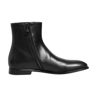 Dolce & Gabbana Schwarze Lederstiefel mit Rei&szlig;verschluss am Mittelfu&szlig; - - Shoes - Herren - Schwarzk - 40 EU
