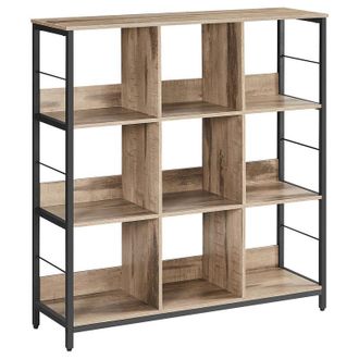 Vasagle Meuble de Rangement 3 Niveaux, &Eacute;tag&egrave;re Rangement, Biblioth&egrave;que Style Industriel, 9 Cubes, pour Salon, Bureau, Entr&eacute;e, Cuisine, 30 x 100 x 103,1 cm