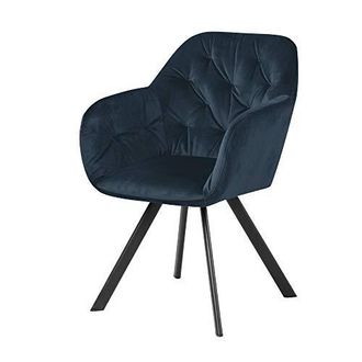 Selsey ELESTREN - Polsterstuhl/Schalenstuhl mit Veloursbezug, schwarzem Metallgestell und Auto-Return Funktion