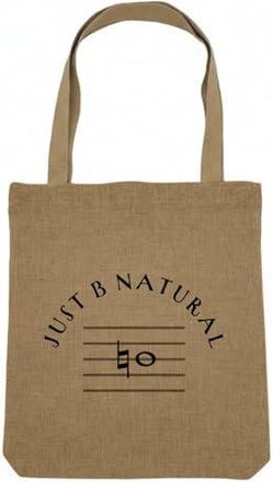 Fabulous Sac Shopping Tote Bag Aspect Lin - Just B natural Musique Musicien Instrument Solf&egrave;ge - Sac de Courses Toile Epaisse 360g Beige Naturel Cabas Port&eacute; Ep