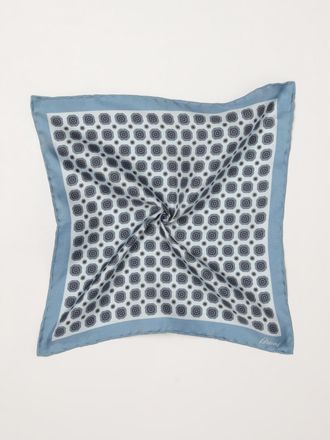 Brioni Foulard carr&eacute; en pure soie &agrave; imprim&eacute; g&eacute;om&eacute;trique contrastant