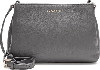 Lazarotti Bologna Leder Umhängetasche Damen | 3 Hauptfächer & längenverstellbarer Schulterriemen | mittelgroße Crossbody Bag | Schultertasche 23 cm