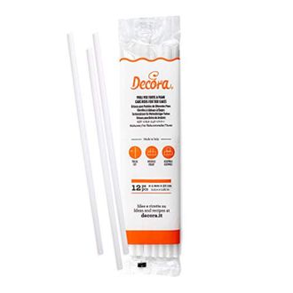 Decora 12 Plastic RODS for Tier Cake &Oslash;4MMX30CM 9260155 12ER-Pack TORTENST&Uuml;TZEN AUS PP NEUTRAL &Oslash; 4 MM X 30 cm, Plastik, Wei&szlig;, 39.5 x 7 x 0.8 cm