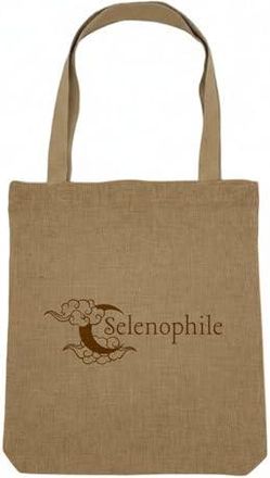 Fabulous Sac Shopping Tote Bag Aspect Lin - Selenophile Moon Sky Star Passion - Sac de Courses Toile Epaisse 360g Beige Naturel Cabas Port&eacute; Epaule Solide Impri