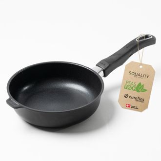 Squality Premium Sauteuse Pfanne 20 cm - PFAS-freie Antihaft Pfanne aus D&auml;nemark | Ofenfest bis 260 &deg;C, induktionsgeeignet, ergonomisch geformt, f&uuml;r gesundes K