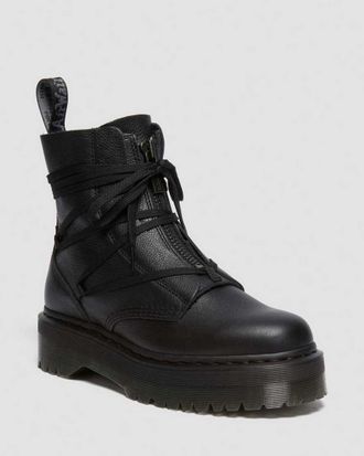 Dr. Martens Jarrick II Geschn&uuml;rte Leder Plateaustiefel Schuhe in Schwarz, Gr&ouml;&szlig;e: 40