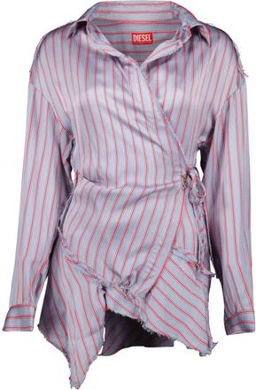 Diesel Femme, Blouses et Chemises, Violet, Taille: 42 FR Haut à Rayures Style Cache-Coeur