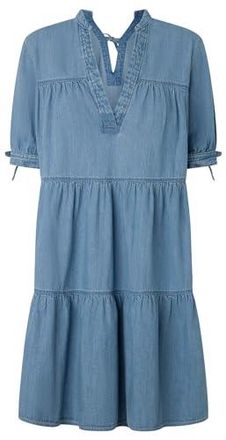 Pepe Jeans London Lush Dress, Bleu (Denim), XS Femme