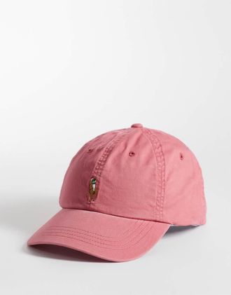 Polo Ralph Lauren Baseballkappe in verwaschenem Beerenrot mit Markenlogo-Schwarz