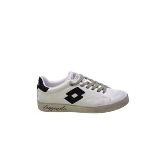 Lotto Wei&szlig;e Ledersneaker mit schwarzem Wildleder - - Shoes - Herren - Wei&szlig; - 45 EU