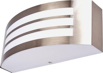 Lindby Wandlampe aussen IP 44, Edelstahl Wandleuchte silber Up- and Downlight Außenbeleuchtung Wand Hof Garten Terrasse Balkon Aussenleuchte