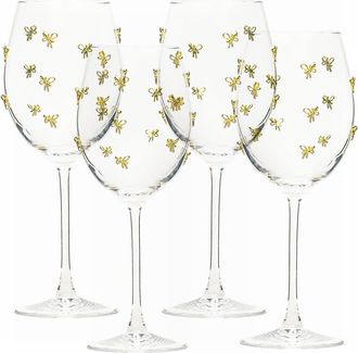 10 Strawberry Street Glaswaren mit goldener Schleife, Rotwein, 4 St&uuml;ck