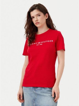 Tommy Hilfiger T-Shirt WW0WW40276 Rot Regular Fit