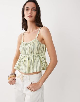 Boss Orange by Hugo Boss Iplyn - Camisole-Oberteil in Hellgr&uuml;n mit Sch&ouml;&szlig;chen