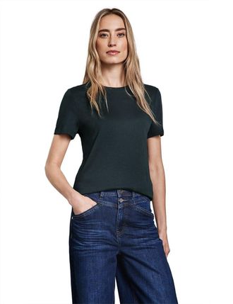 Street One Damen Basic T-Shirt in Unifarbe