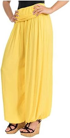 Malito more than fashion Malito Pantalon Bouffant Femme - Sarouel pour Danser, Aladin pour Se Détendre, Loisirs - Couleurs Unies, Jaune Foncé, 36 FR/44 FR