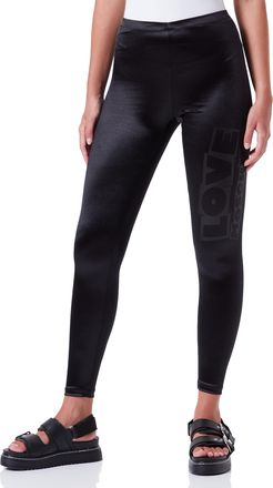 Love Moschino Moschino Damen Allover Animalier Printed Casual Pants, Schwarz, M EU