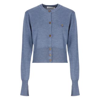 Vivienne Westwood Bea Cropped Cardigan - - Knitwear - Damen - Blau - S