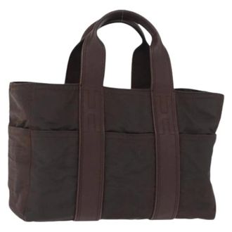 Herm&egrave;s Pre-owned Vintage Nylon Tote Bag - Femme - Pre-owned - Brun - Taille: ONE Size
