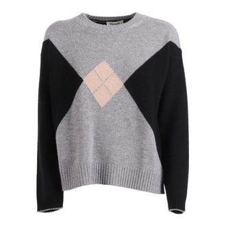 KANGRA Girocollo Boxing Intarsio Rombo+Lurex - - Knitwear - Damen - Mehrfarbig - M