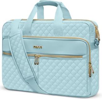 Mosiso Sacoche Ordinateur Portable 13-13,3 Pouces,Porte-document Femmes Hommes,14 Pouces Carré Matelassé Sac Messager dordinateur Bureau Voyage avec 3 Poches