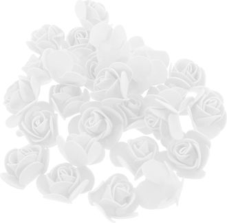 BESPORTBLE Kleiner Schaumrosen Kopf aus Kunststoff 3,5cm Wei&szlig; f&uuml;r Selbstgemacht Basteln Hochzeitsdeko Tischdekoration Party Wohnzimmer