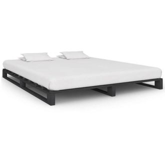 vidaXL Palettenbett Grau Massivholz Kiefer 180&times;200 cm Vidaxl